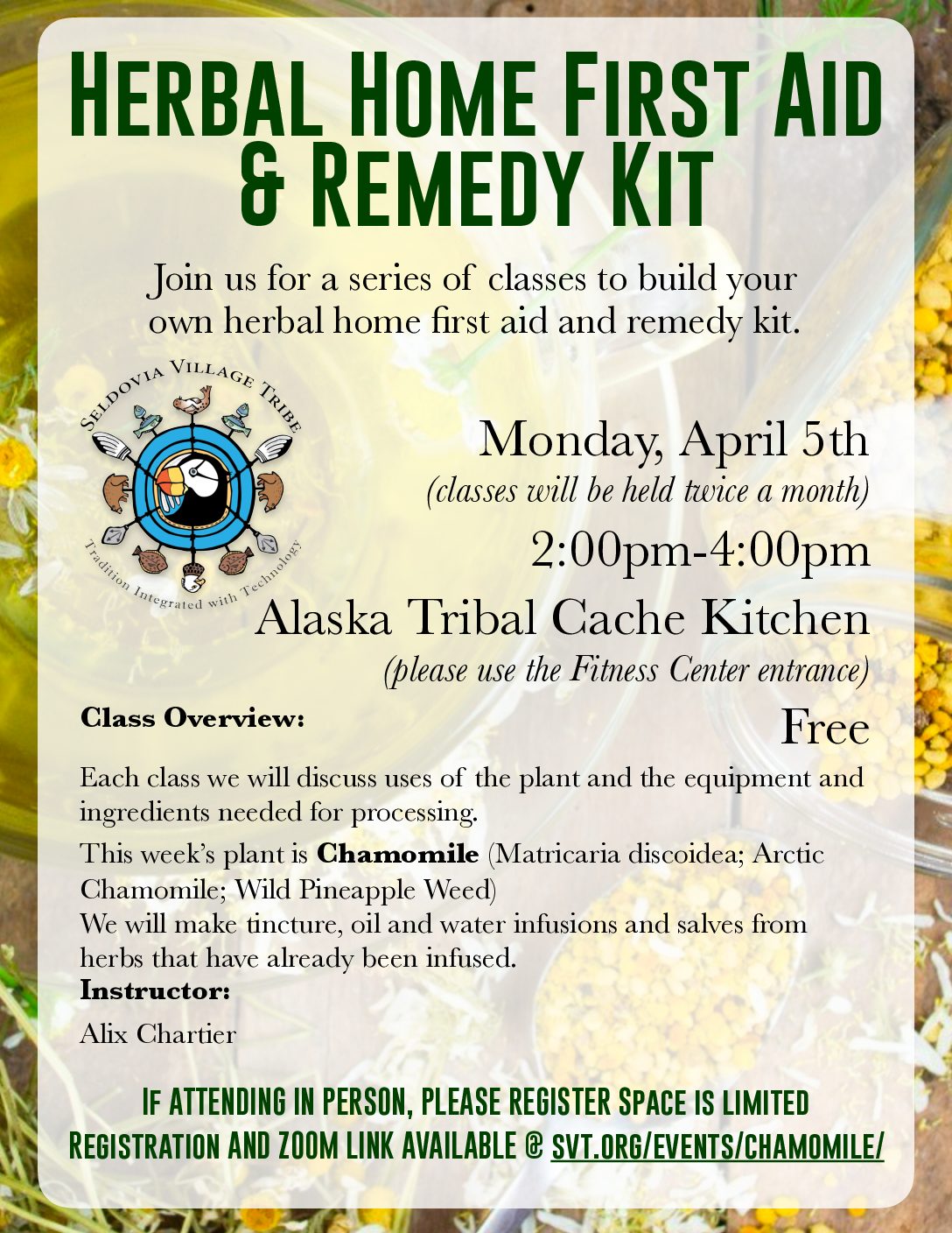 Chamomile - Herbal Home First Aid & Remedy Kit - Seldovia Village Tribe